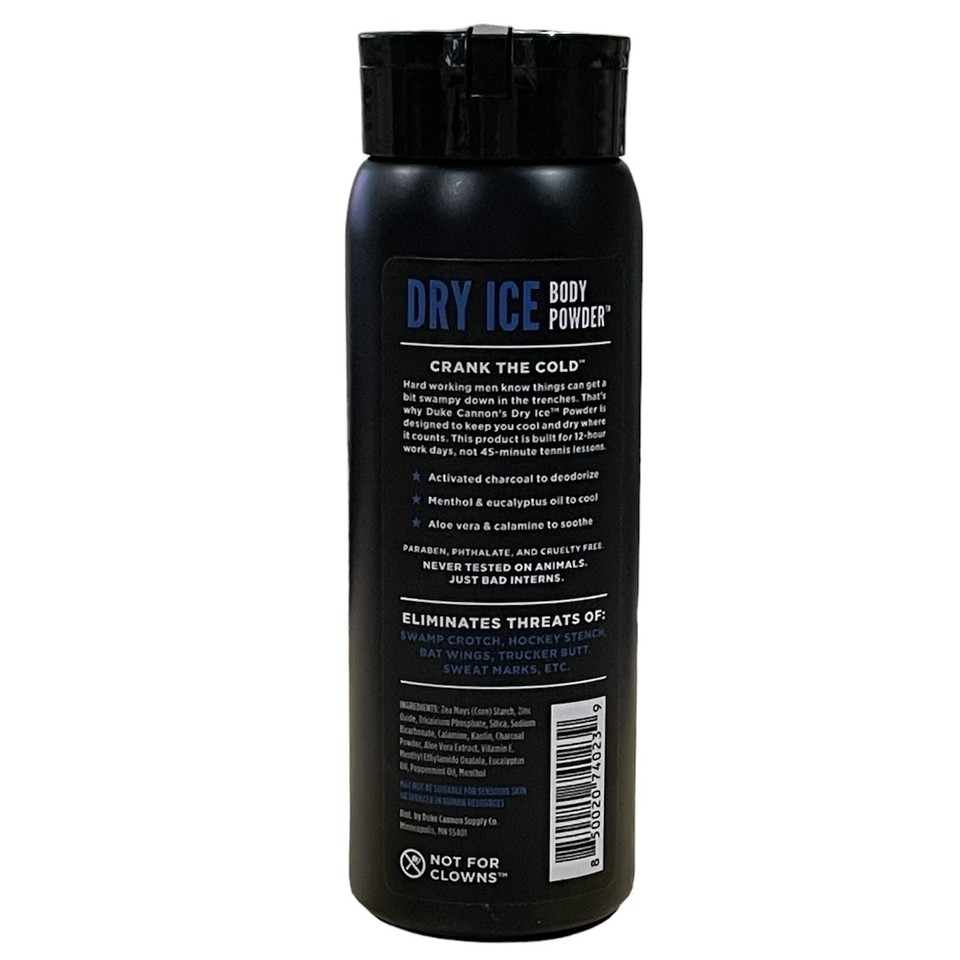 Duke Cannon Trench Warfare Dry Ice Body Powder Menthol Charcoal NEW | eBay