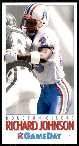 1992 GameDay Richard Johnson Houston Oilers #161 NFL Football Oversize ...