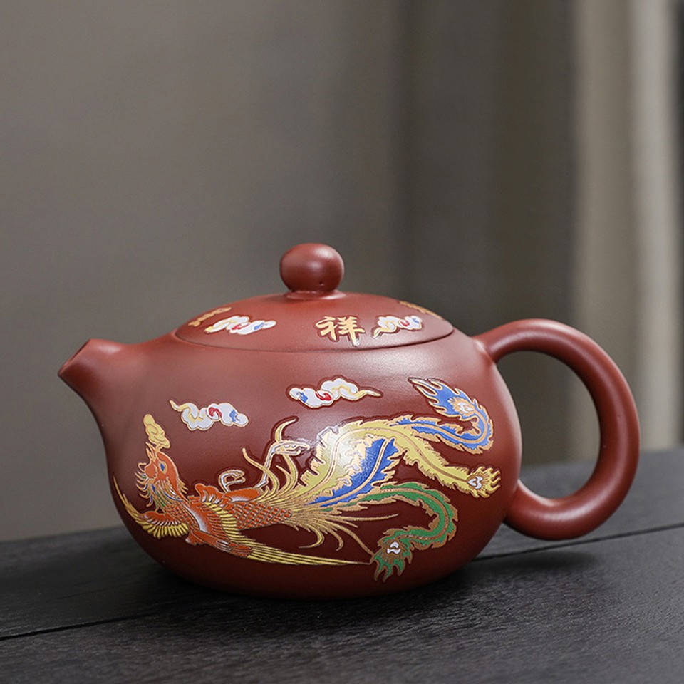 Color Changing Teapot Zisha Chinese Dragon Phoenix Teapot Purple Sands ...