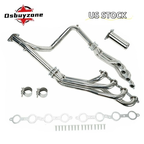 Stainless Long Tube Headers Kit w/ Y Pipe for 2007-2014 Chevy GMC 4.8/5 ...