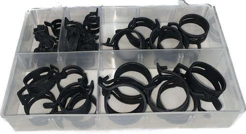 Mikalor Spring Band Hose Clip Black Clamp DIN 3021 25 Piece Box Set 13 ...