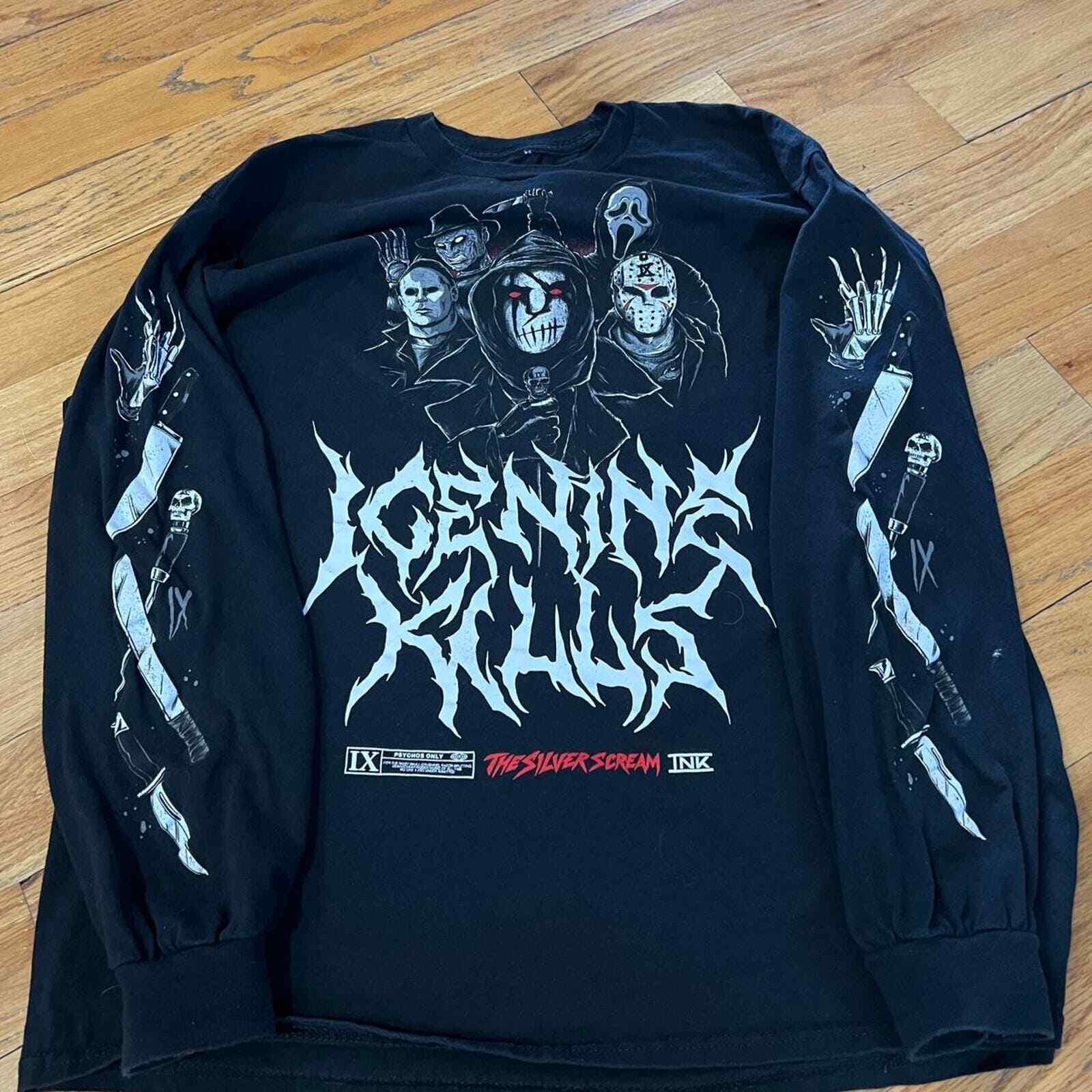 The Silver Scream Ink IX Black Long Sleeve T-shirt Si… - Gem