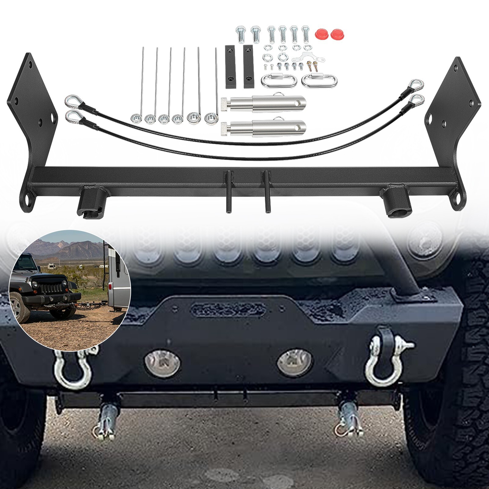 BX1126 Tow Bar Base Plate Tow Bar Bracket for 2007-2018 Wrangler JK JKU ...