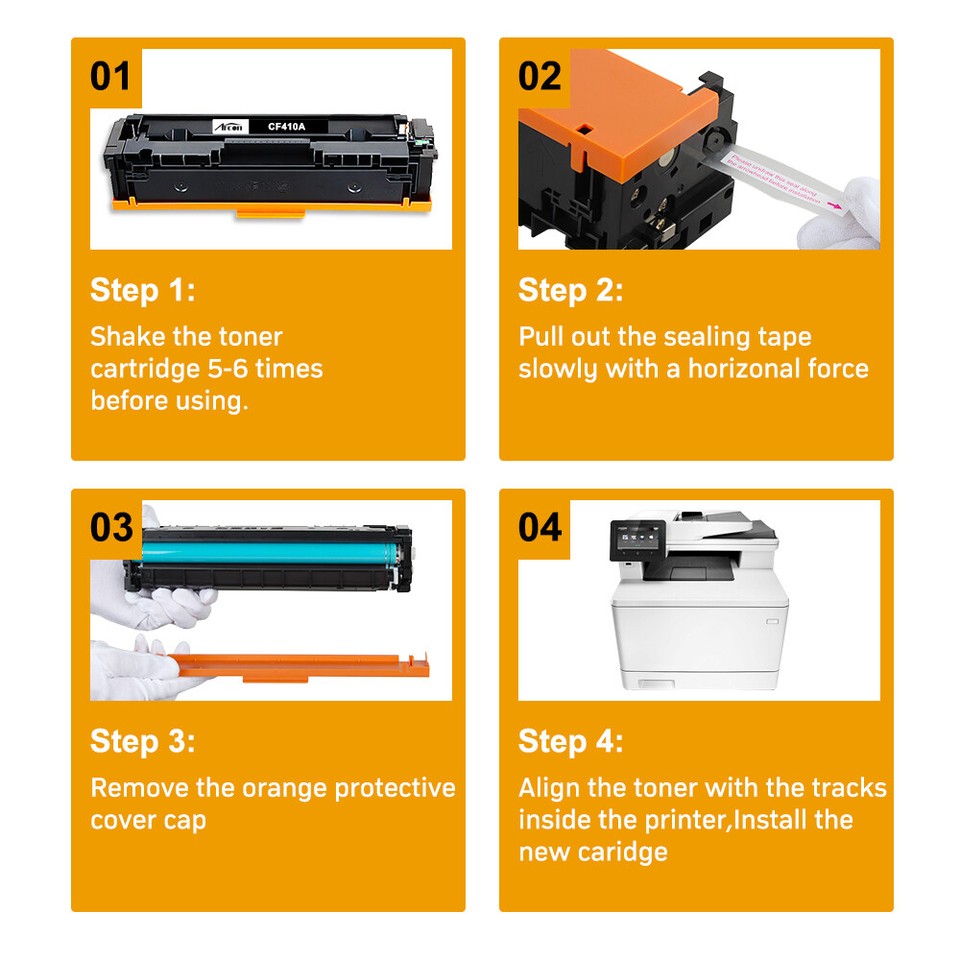 4PK CF410A Toner Cartridge For HP Color LaserJet Pro MFP M452dw M477fdw ...