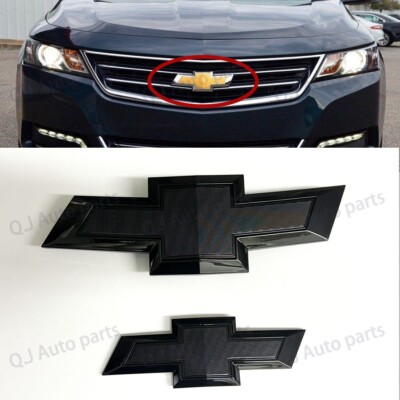 For 2014-2020 Chevrolet Impala Front Grille + Rear Bowtie Emblems Black ...