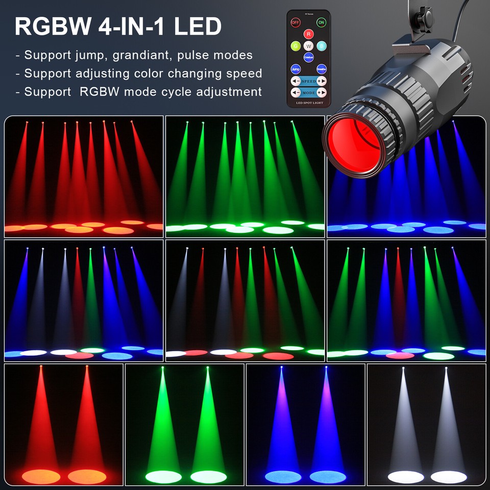 RGBW 4 IN 1 LED Spotlight Stage Lighting DJ Beam Pinspot light KTV ...