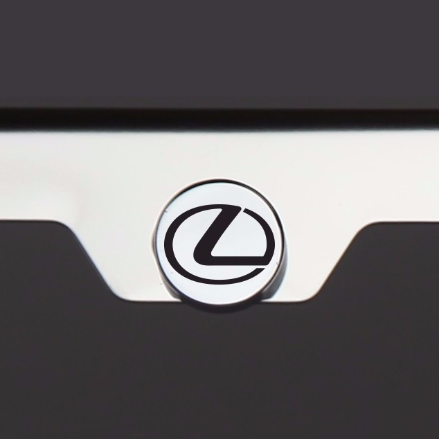 Chrome Fit Lexus Logo Black Letter Laser Etched Engraved License Plate ...