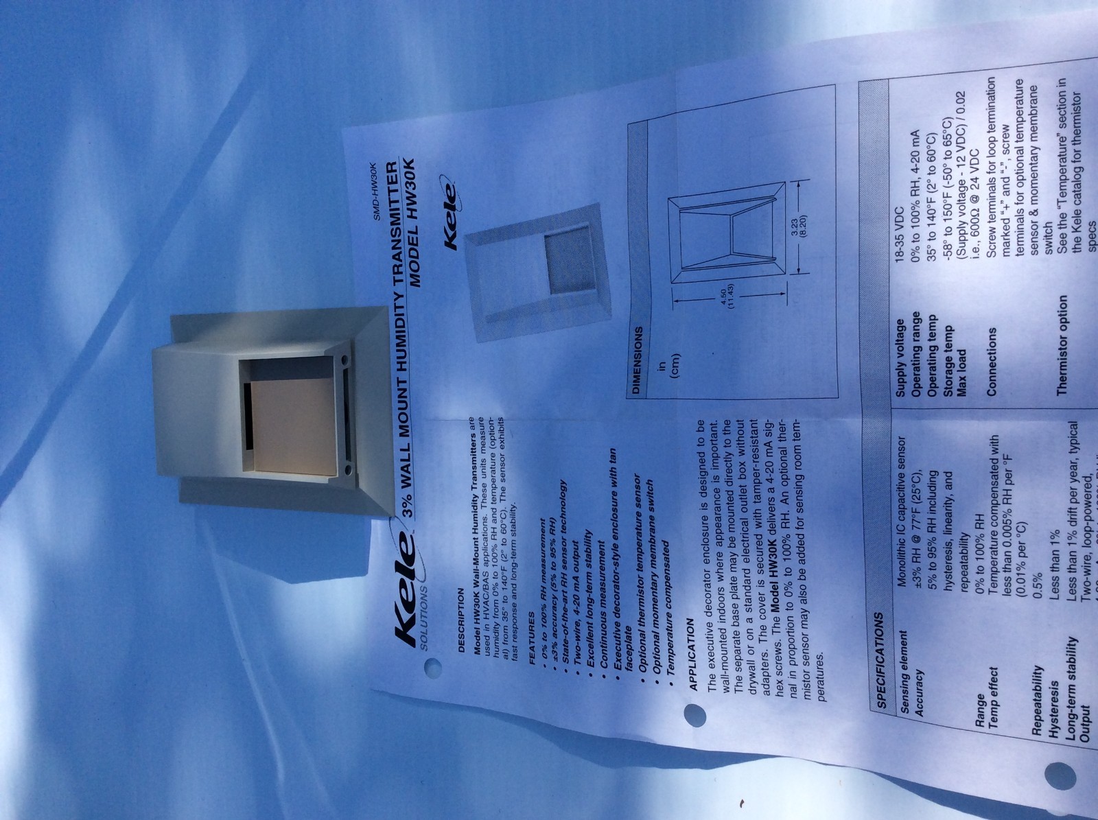 HW30K Kele Humidity 3 Wall Relative Humidity Sensor for sale online | eBay