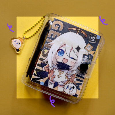 Genshin Impact Anime Paimon Fashion Harajuku Mini Loose-leaf Scrapbook ...