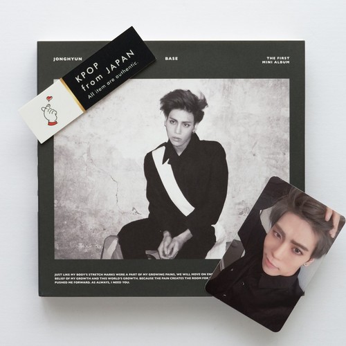 JONGHYUN BASE GREEN ver. Album Opened CD with Official Photocard Set ...