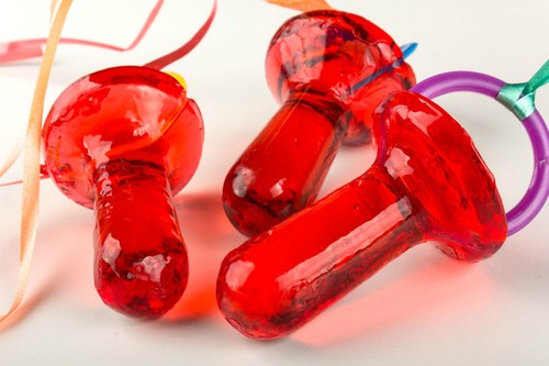 12 LARGE RETRO fairground made in blackpool UK red candy sugar dummy ...