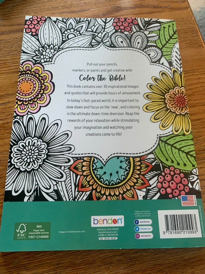 Bendon Advanced Adult Coloring Book "Color The Bible" Messages & Quotes ...