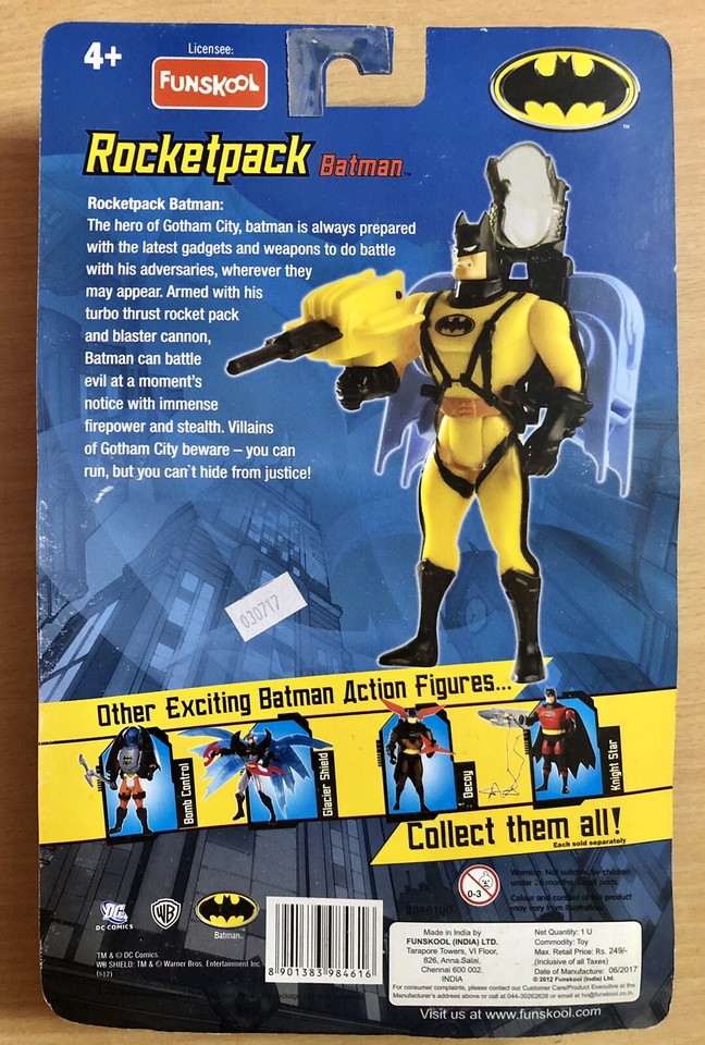Funskool Rocket Pack Batman Action Figure Collectible Toy Age 4+ FREE ...
