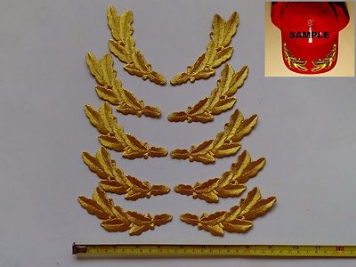 5 Sets of Gold Metallic Leaf Army General Symbol Embroidered Patches 2. ...