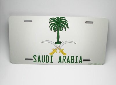 SAUDI ARABIA COAT OF ARMS FLAG METAL NOVELTY CAR LICENSE PLATE AUTO TAG ...