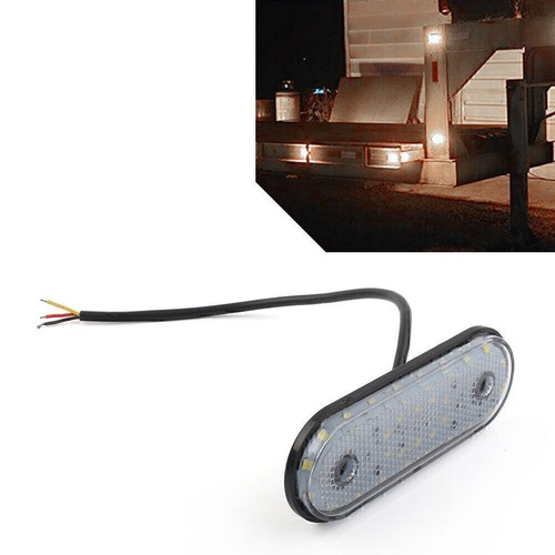 30 LED Oval Side Marker Indicator Light Tail Lamp White For Trailer ...