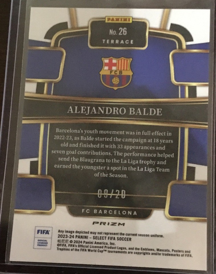 Alejandro Balde FC Barcelona /20 panini Select #26 | eBay