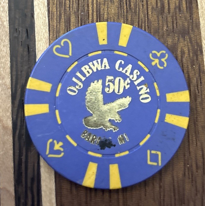 Ojibwa 50c $0.50 Baraga, Michigan Poker Gaming Casino Chip | eBay