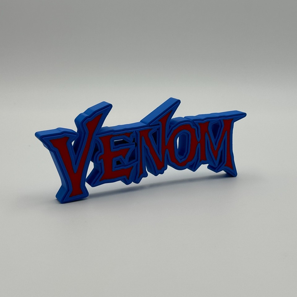 Marvel Venom Logo 3D Printed Sign Spider Man Comic Desk Room Display ...