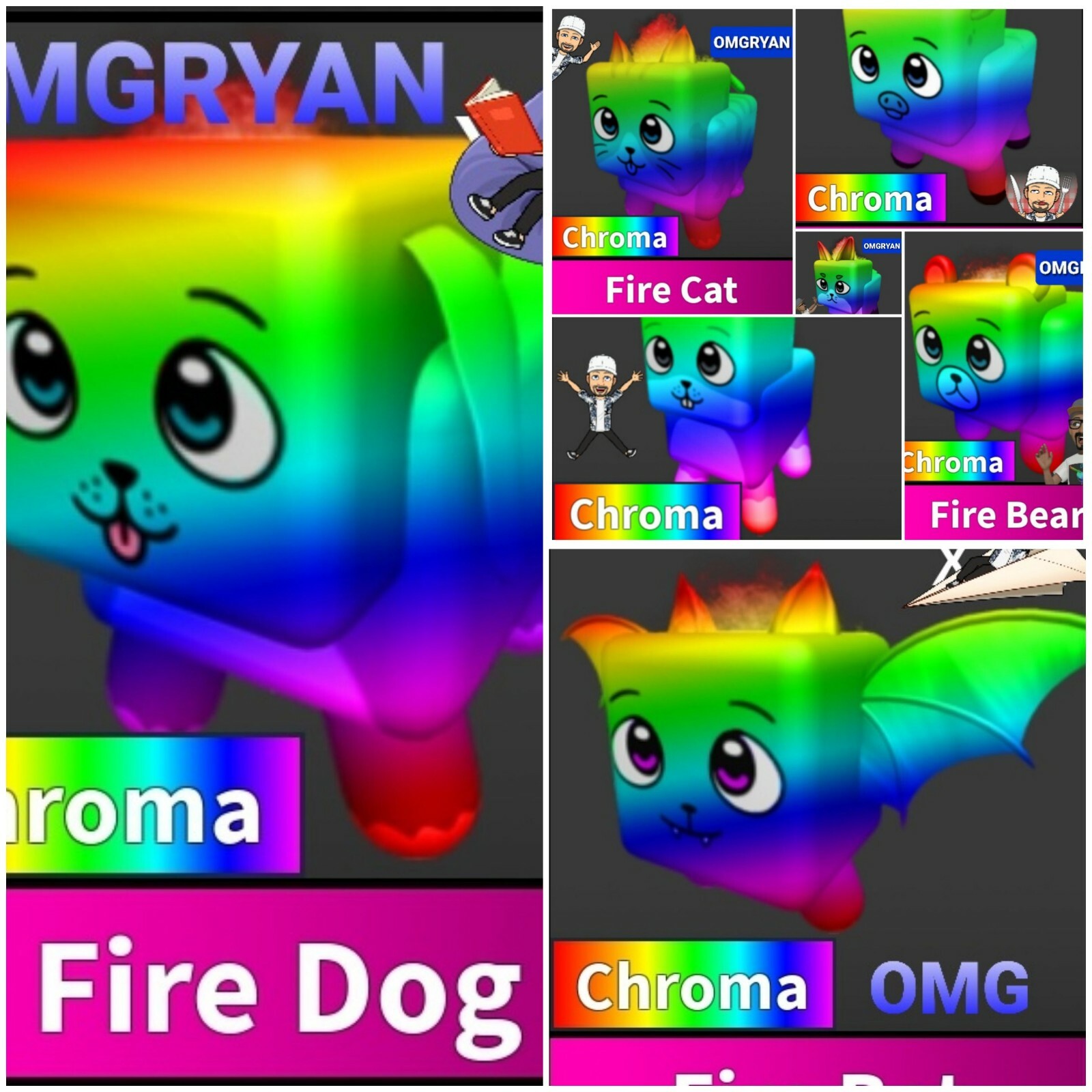Roblox Murder Mystery 2 CHROMA PET PACK MM2 godly knives and guns | eBay