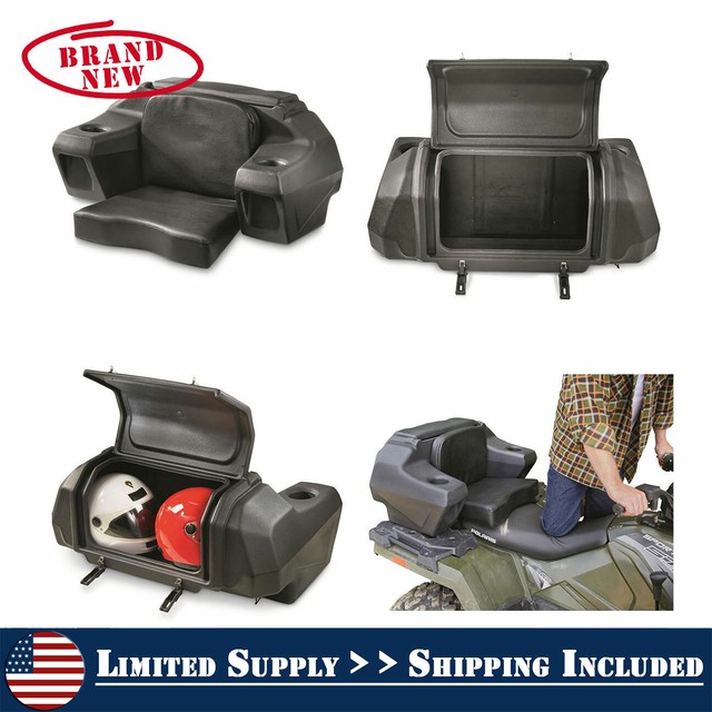 ATV Seat Backrest Storage 4 Wheeler Locking Padded Waterproof Rear ...