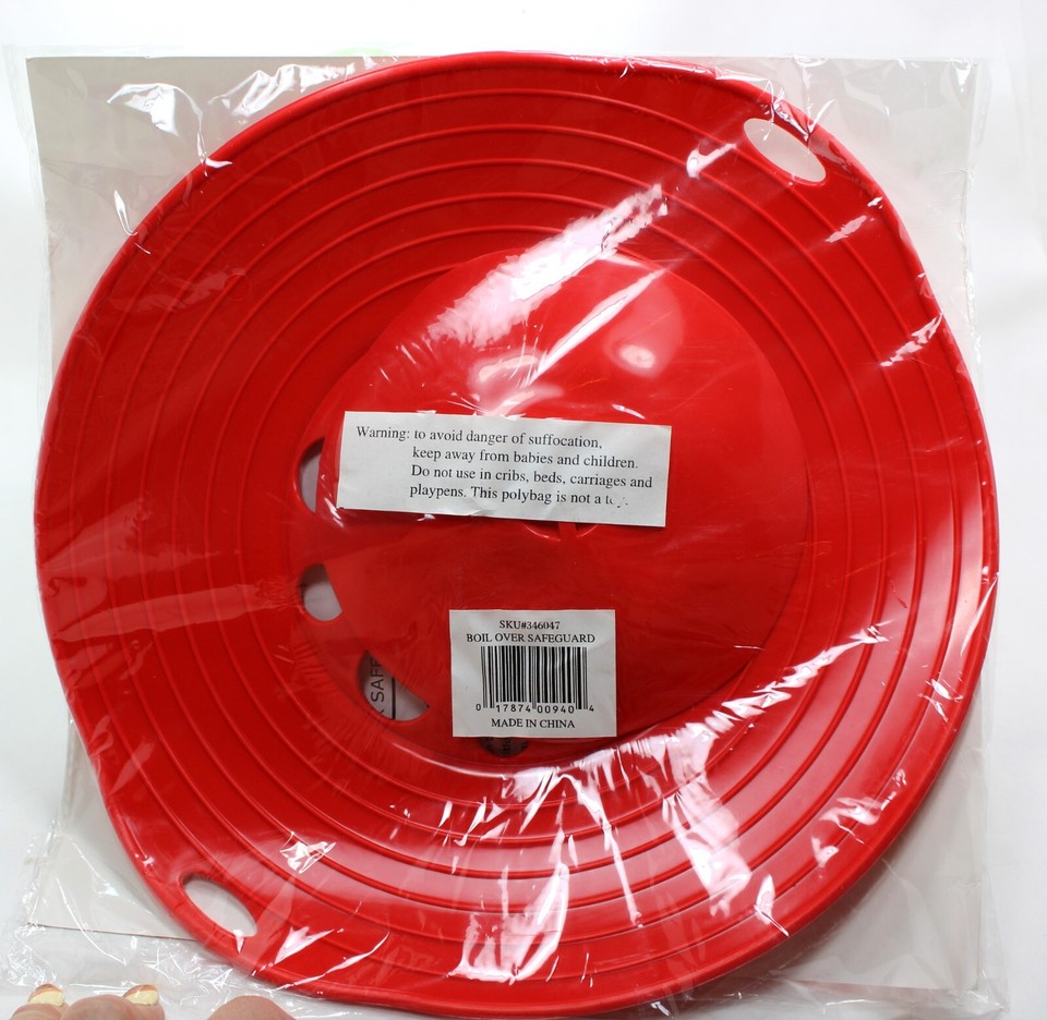 Silicone Boil Over Safeguard Handy Gourmet Kitchen Splatter Guard Red ...