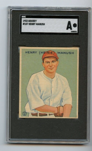 1933 Goudey Heinie Henry Manush Washington Senators #107 💥💥🎆 SGC Graded ...