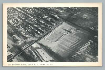Murnane Field Ice Skating Rink UTICA New York RPPC Vintage Aerial Photo ...
