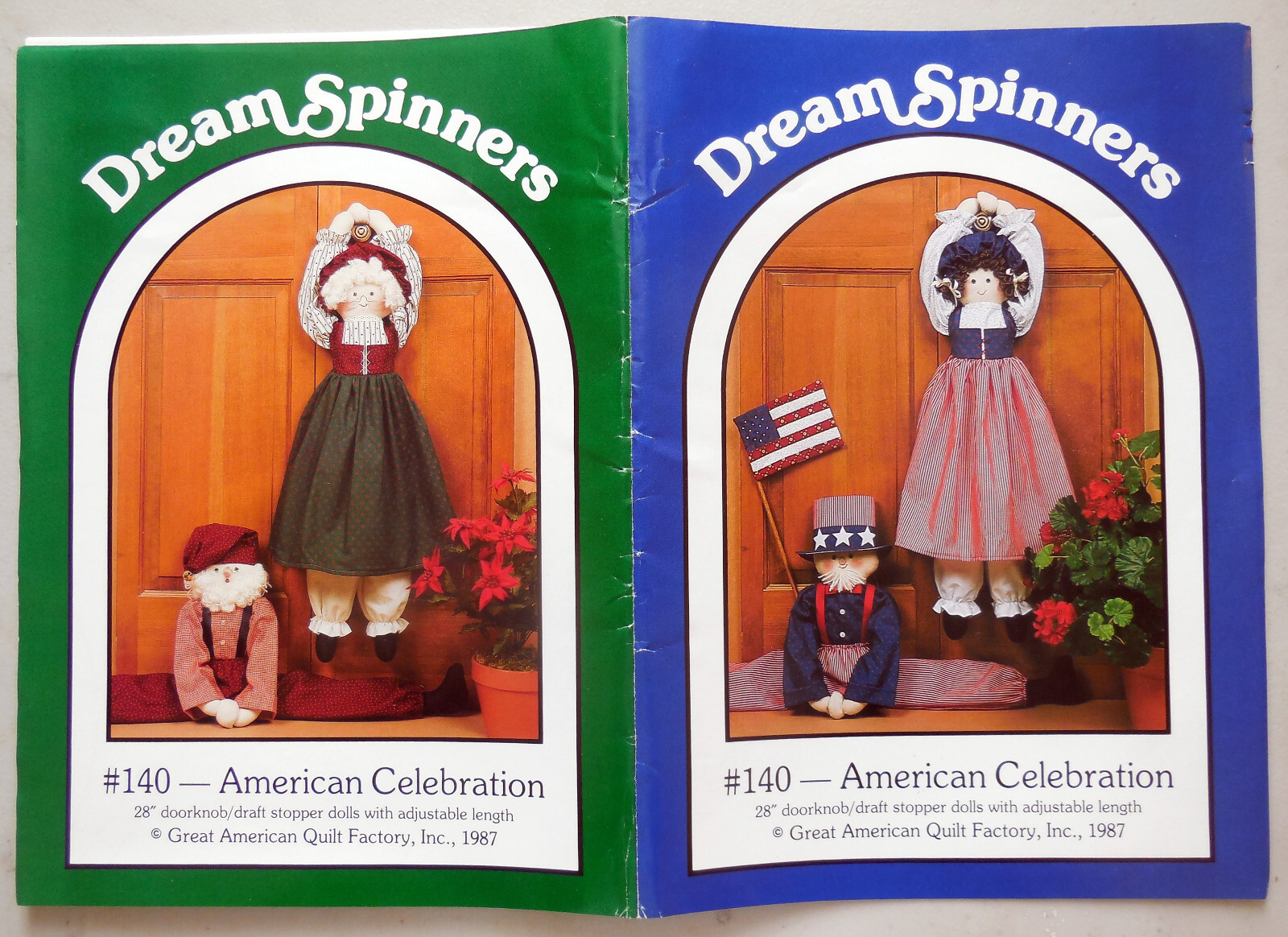 DREAM SPINNERS PATTERN #140 28" DOORKNOB/DRAFT STOPPER DOLLS SANTA MRS ...