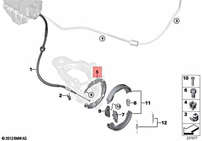 Genuine BMW Hybrid X5 M X6 E70 E71 E72 Supporting Ring Brake Shoe ...