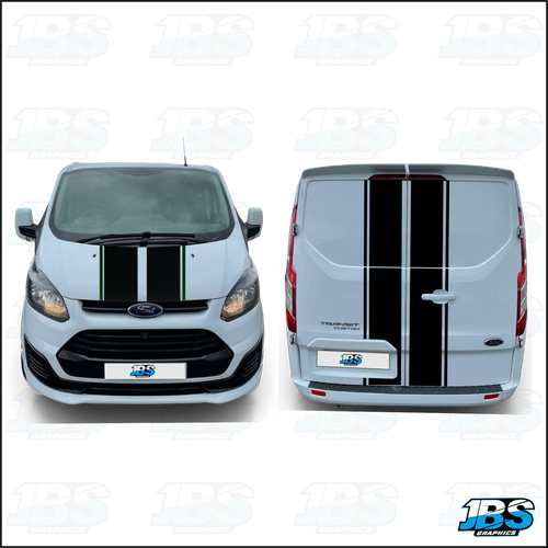 Transit Custom Bonnet & Barn Door Stripes Sport Vinyl Graphics Stickers ...