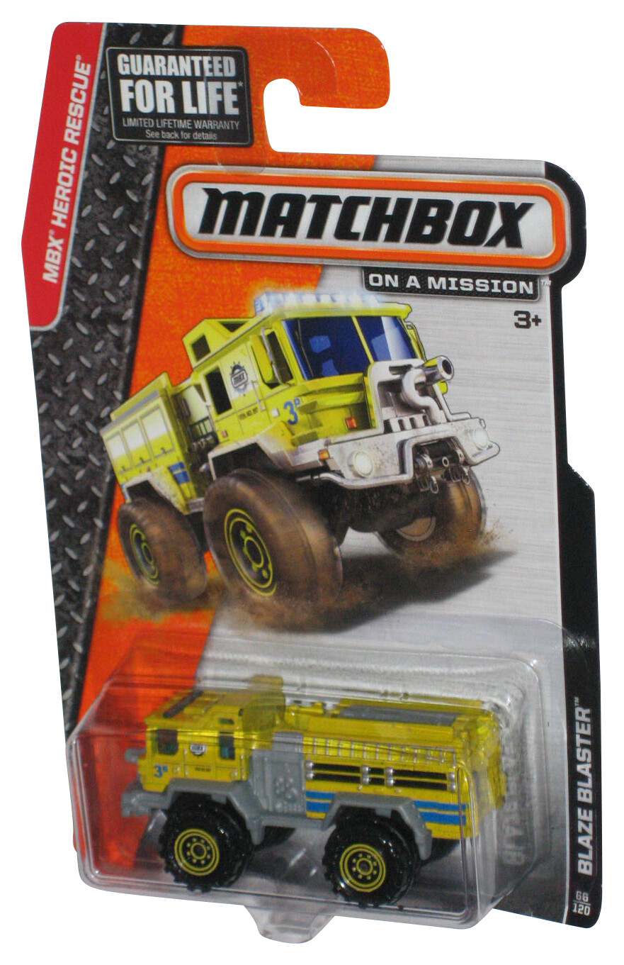 Matchbox MBX Heroic Rescue (2013) Yellow Blaze Blaster Toy Truck 66/120 ...