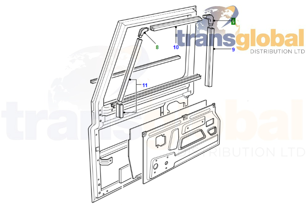 Land Rover Defender LHS Front Door Window Channel Fillers & Corners | eBay