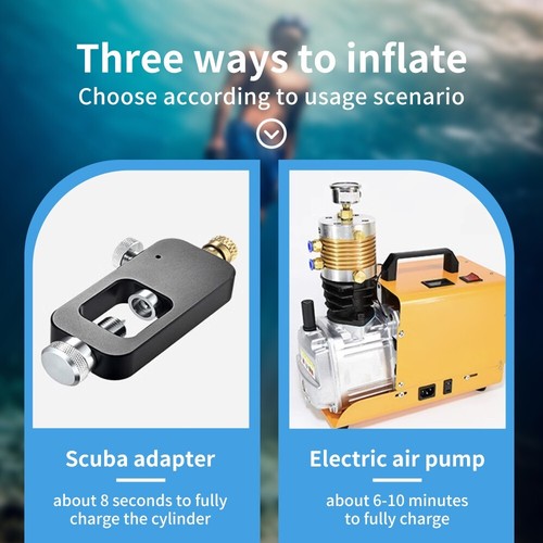 Portable Scuba Tank Set Mini Lung Diving Tank 2L,30-35 Minutes Backup ...