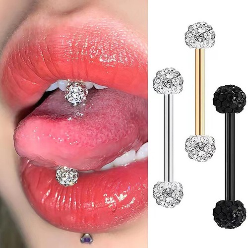 4Pcs Heart Zircon Tounge Rings Bars Barbell Tongue Piercing Women Body ...