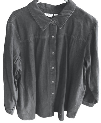 Jacket, Joan Rivers Brand, Size 1X, Black, Long Sleeves, Buttons, Long ...