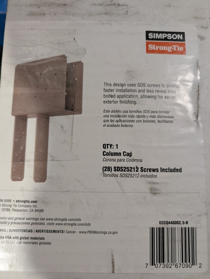 Simpson Strong-Tie ECCQ 4-in x 4-in Painted Wood to Wood Column Cap ...