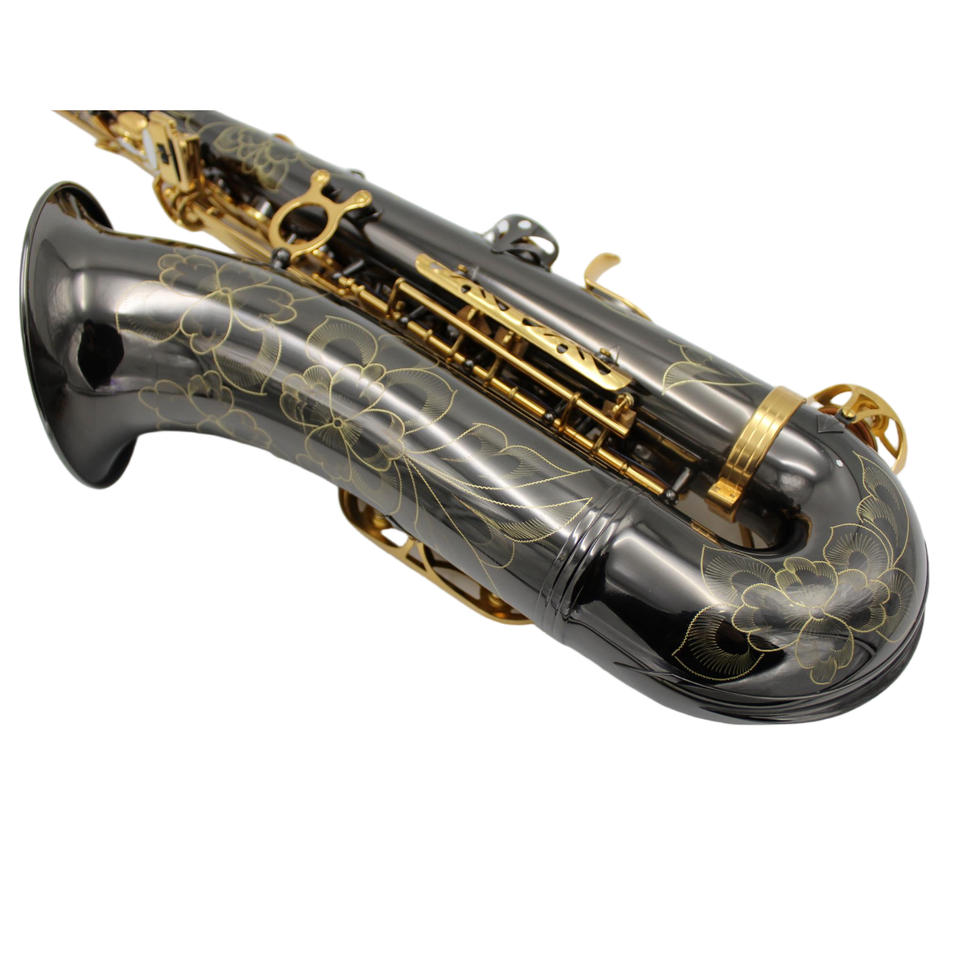 Eastern Music B flat pro use shiny black nickel plated gold key tenor ...