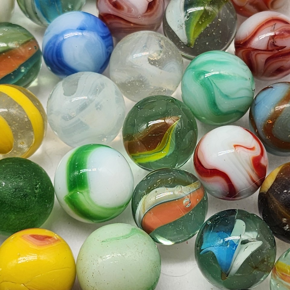 Mixed Lot Of Vintage/Antique Marbles Collection Glass 2+lbs | eBay