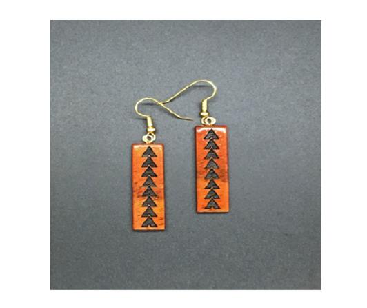 Rectangle Engraved Earrings- Anuenue,Iwa,Kulia,Lauhala,Lehua,Maile ...