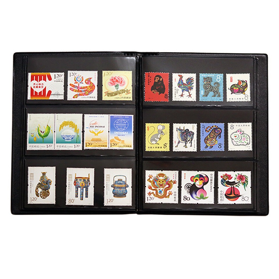 10 Pages Stamps Collection Empty Stamp Album Book Storage Organiser ...