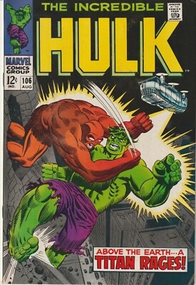 ~INCREDIBLE HULK #106~ (1968) ~SHIELD~ ~MISSING LINK~ | eBay