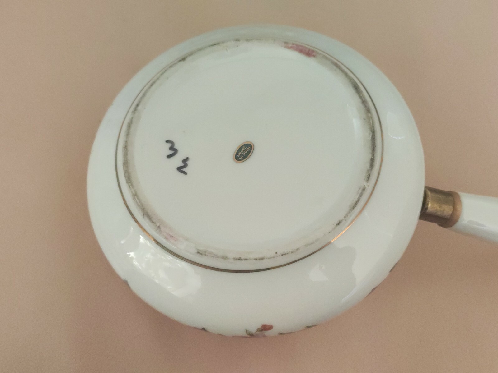 japanese Powder Jar w/Lid trinket box Floral/Gold porcelain hand ...