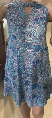 Simply Southern Xs Women’s Blue Dress Peep Hole Neck Summer Cute ...