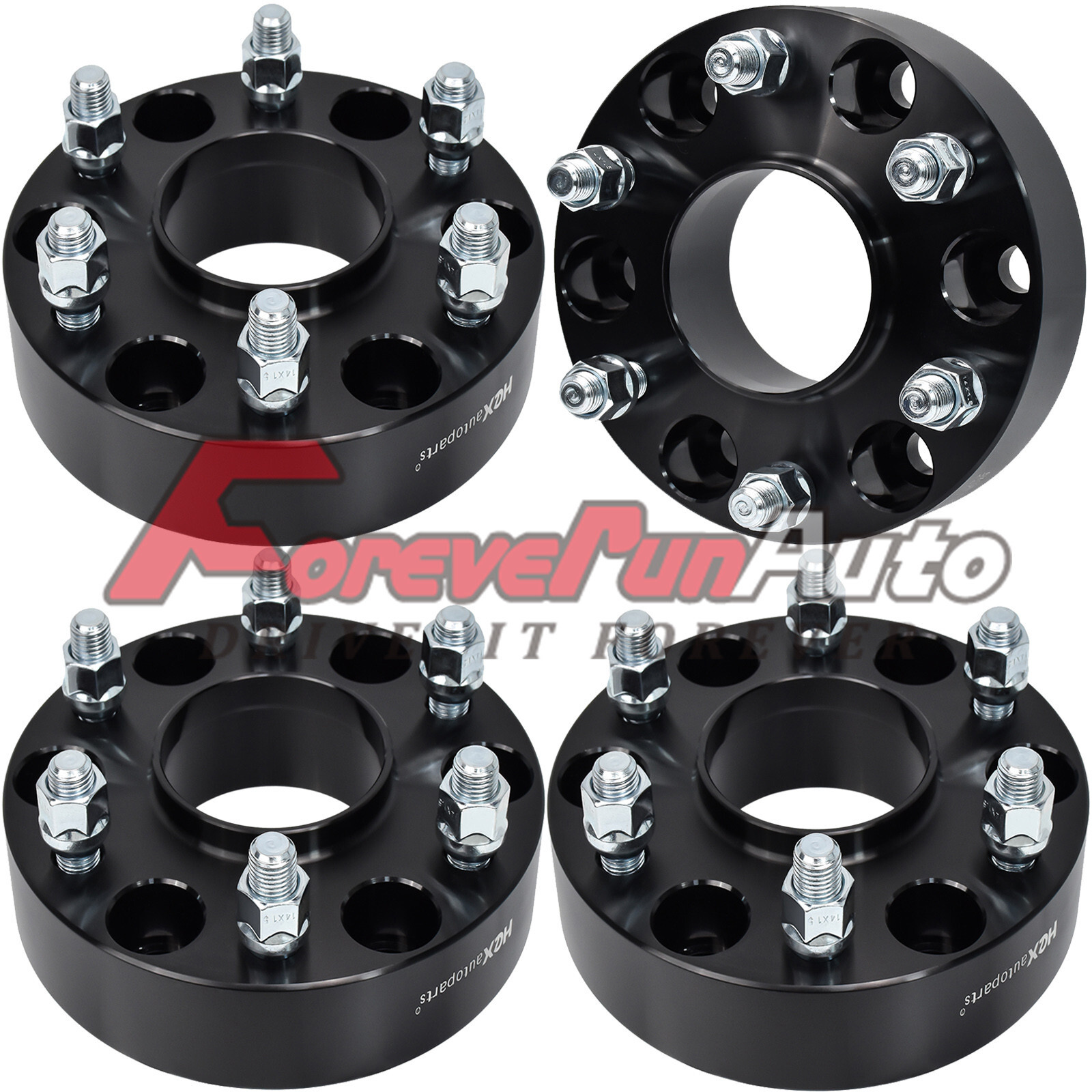 4PC 1.5" 6x5.5 Black Wheel Spacers Adapter 14x1.5 Studs for Chevy ...