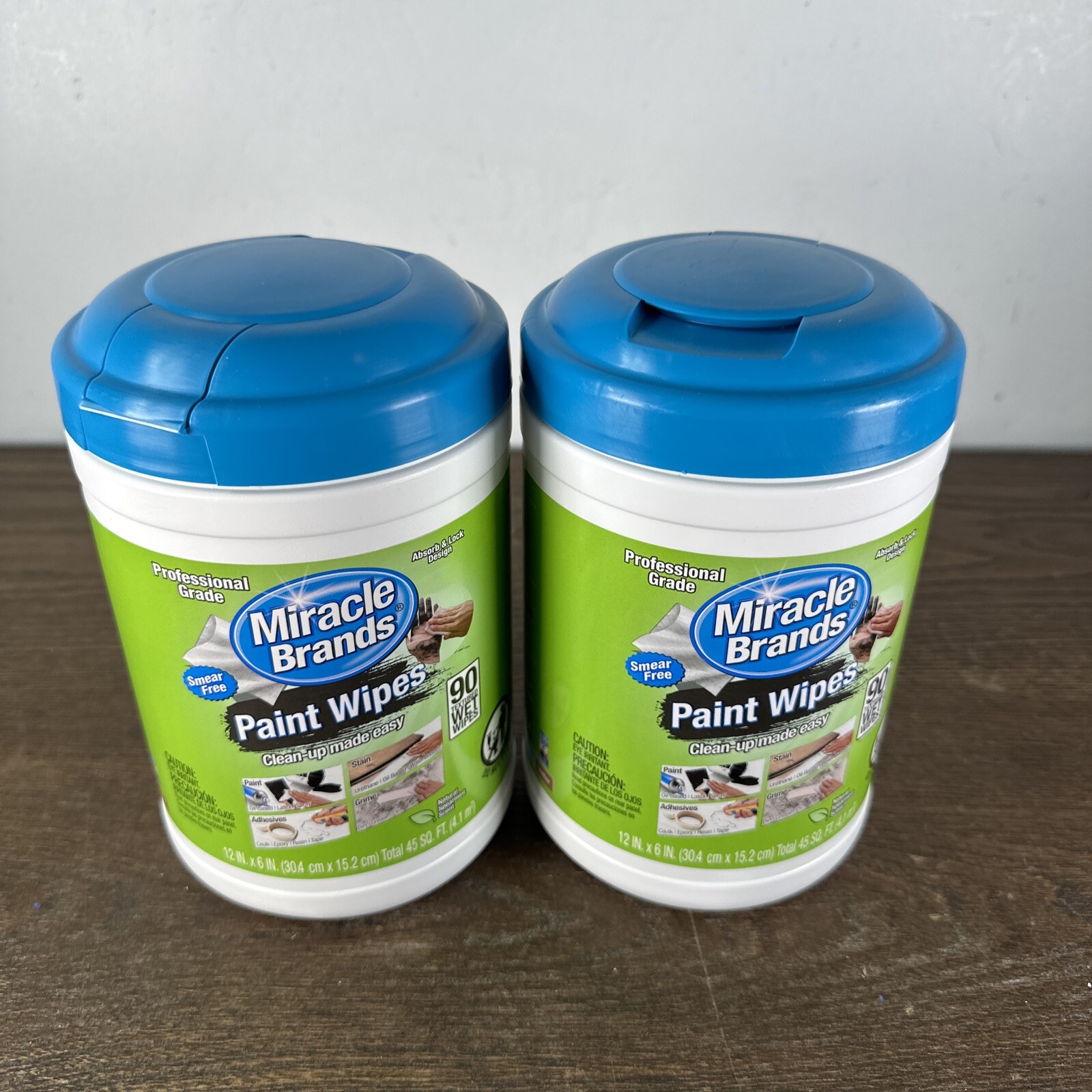 Lot of 2 Miracle Brands Paint Wipes - Textured Wet Wipes 180 Ct Total ...