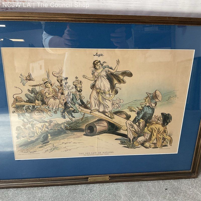 Antique 1899 Judge The See-Saw of Nations Political Cartoon Print ...
