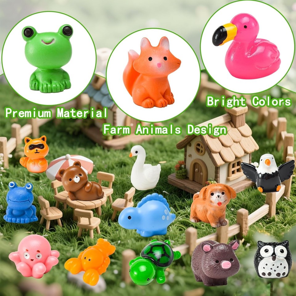 50 Pcs Mini Resin Animal Tiny Resin Animals Figurines Bulk Miniature ...