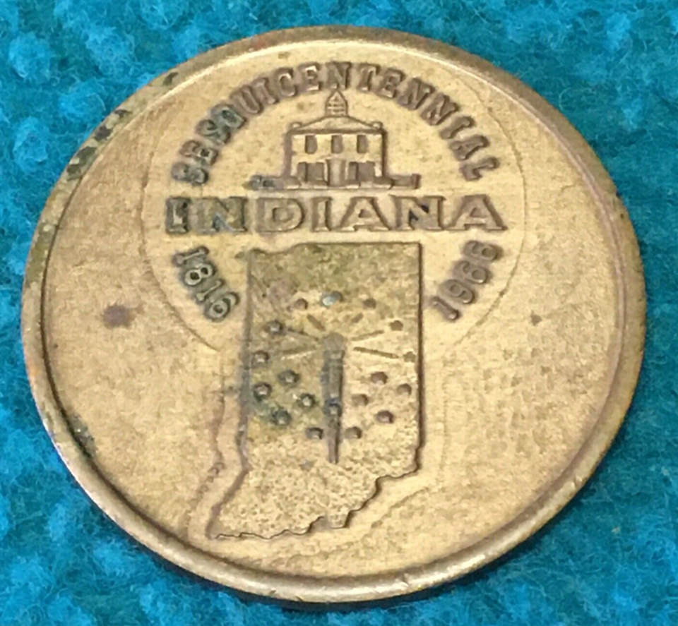 Vintage : INDIANA "State Seal" 1966 - 1816 SESQUICENTENNIAL brass COIN ...