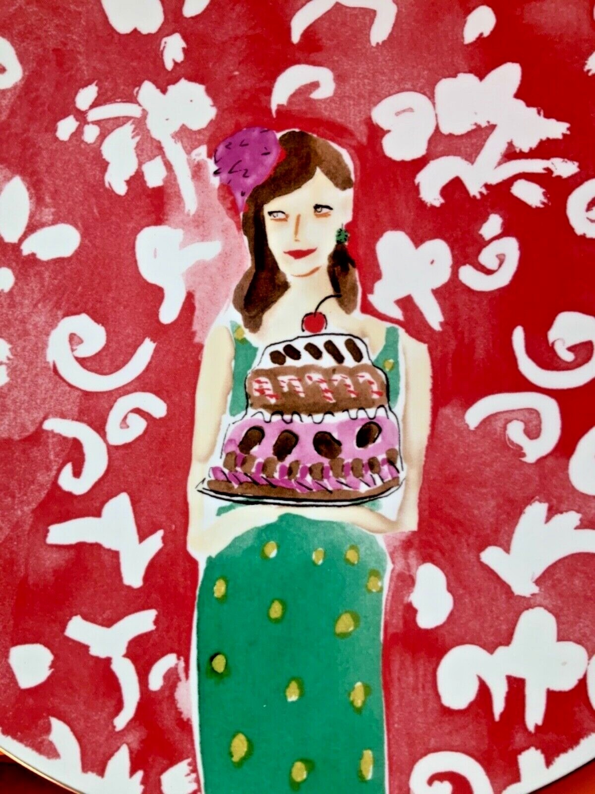 Kate Spade Just Desserts Cake Pedestal /Plate/Stand Illustrated Lenox 🎂 ...